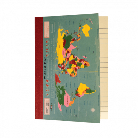 World Map A6 Notebook – ChocoLit